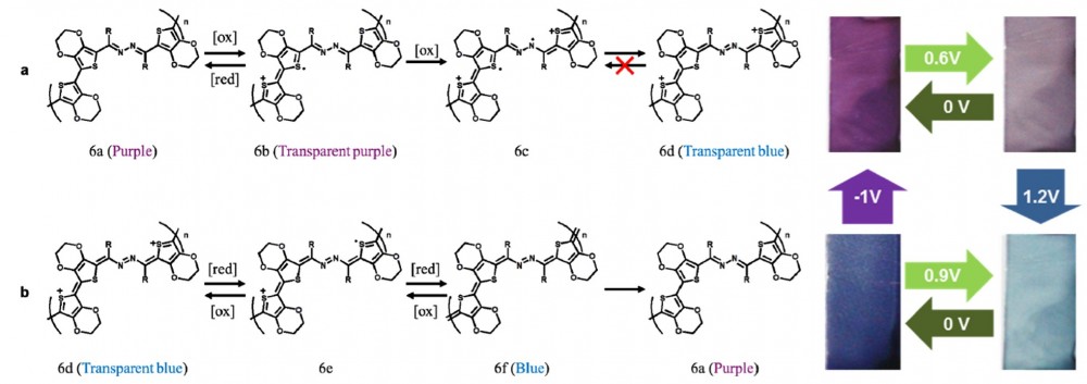 Programmable Dual electrochromism in azine linked conjugated polymer ...
